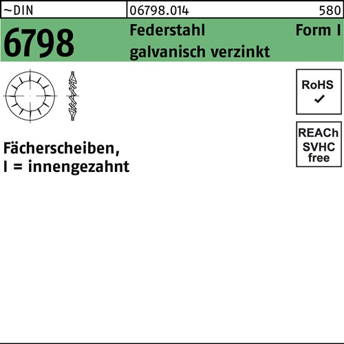 Fächerscheibe DIN 6798 Form I innengezahnt I 13 Federstahl galvanisch ...