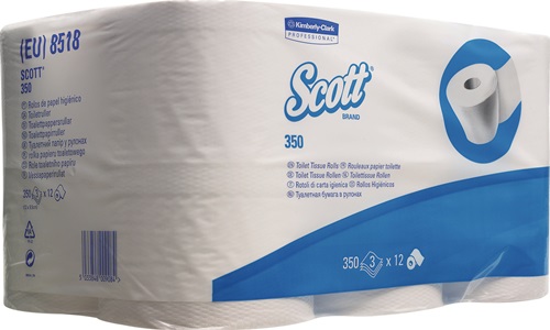 Papier toilette Scott 8518 3 couches, petits rouleaux 36 RL à 350 ...
