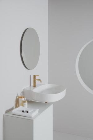 Aufsatzwaschtisch Linda-X weiß 600x500x135mm 1 Hahnloch, ohne Überlauf ...