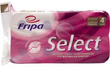 Toilettenpapier Fripa Select 4-lagig 100 % Zellstoff hochweiß 160 Bl ...