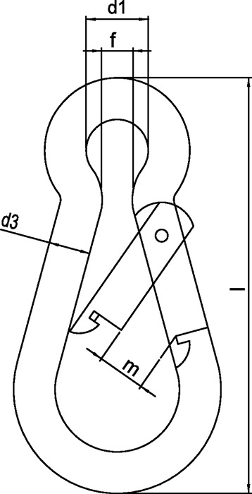 Karabinerhaken DIN 5299, Form C Länge 50 mm Drahtstärke 5 mm ...