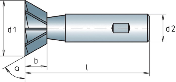 Winkelfräser DIN 1833 C Typ N D.16 mm 45 ° HSS-Co Schneidenanzahl 10 MAYKESTAG
