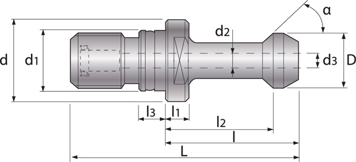heinrich meier gmbh Anzugsbolzen JIS B 6339 BT40 mit Bohrung 60 Grad NT TOOL